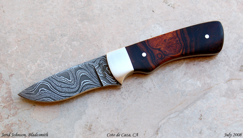Damascus hunter $400 USD @ Jerid Johnson Custom Handmade Knives